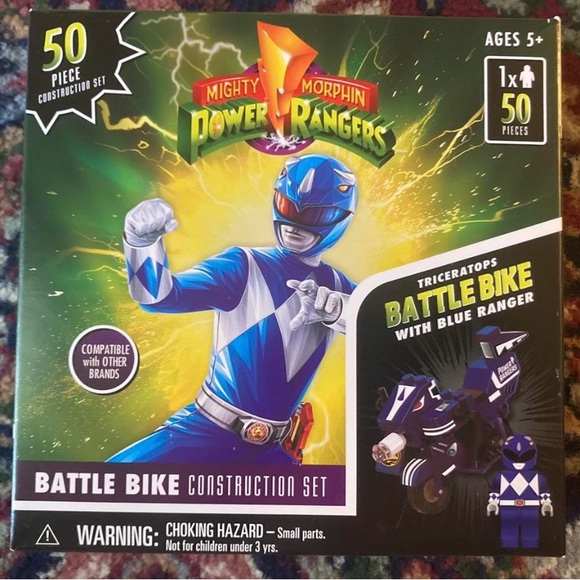 Lego | Toys | Hasbro Blue Power Ranger Triceratops Battle Bike Brick ...